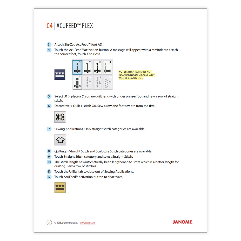 MC9450QCP Workbook - Janome
