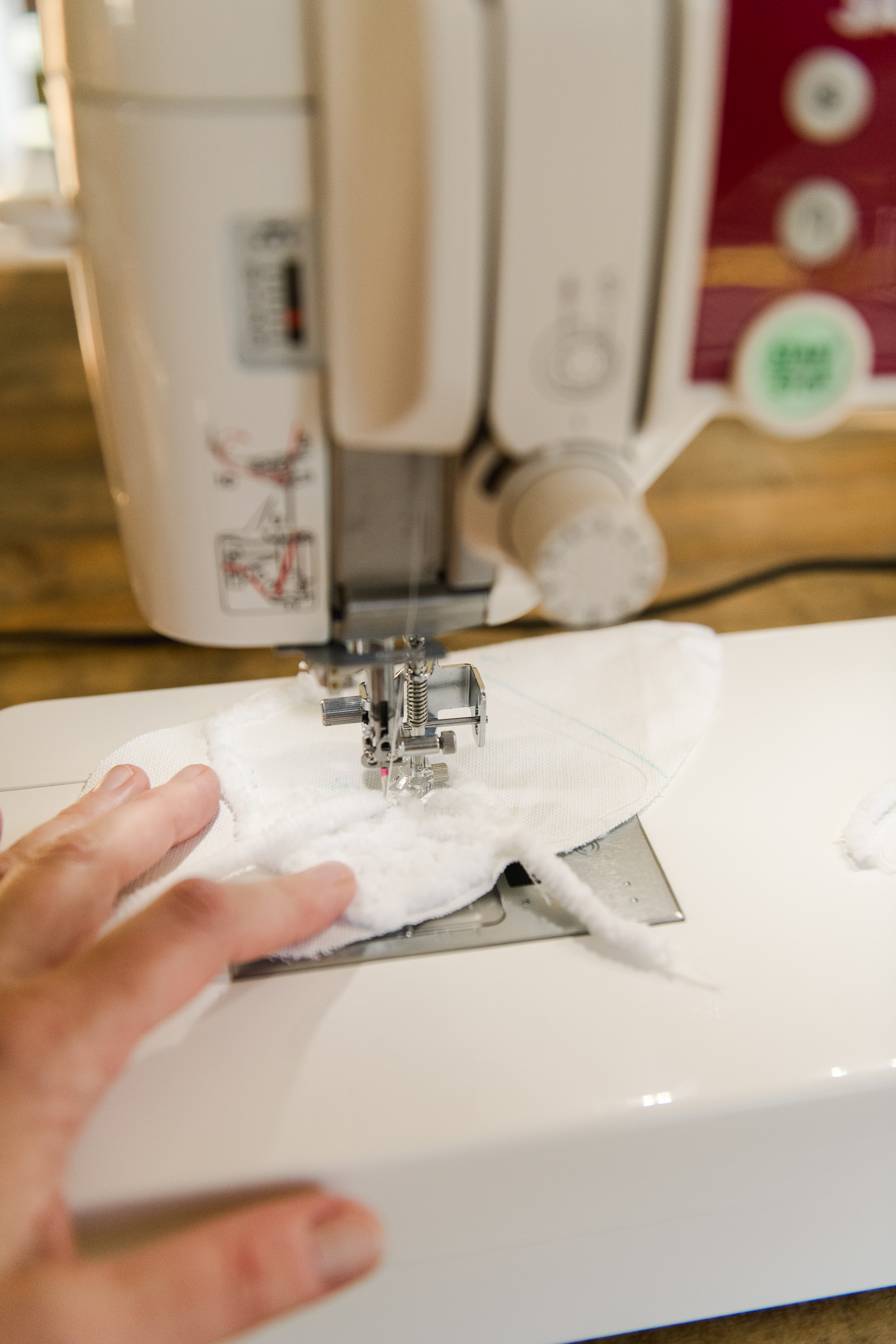 Candy Cane Pillow Using the Couching Foot - Janome
