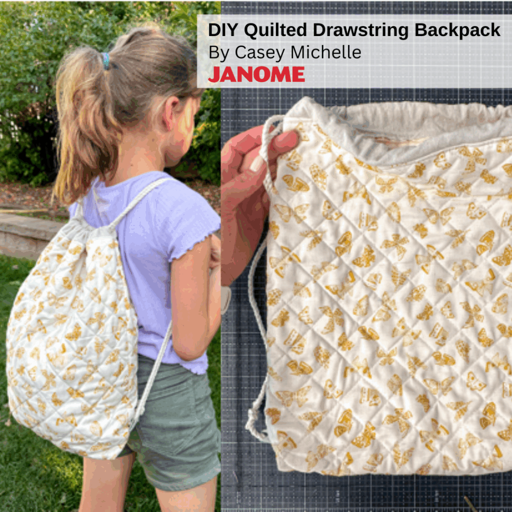 DIY Quilted Drawstring Backpack - Janome